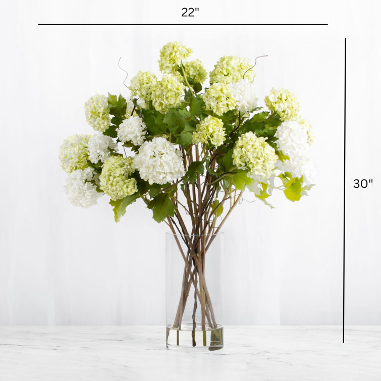 Vivian Rose Tall Hydrangea Floral Arrangement in Vase | Perigold